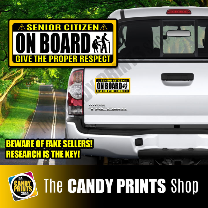 Magnetic Car Stickers Senior Citizen On Board (Waterproof, Smudgeproof ...