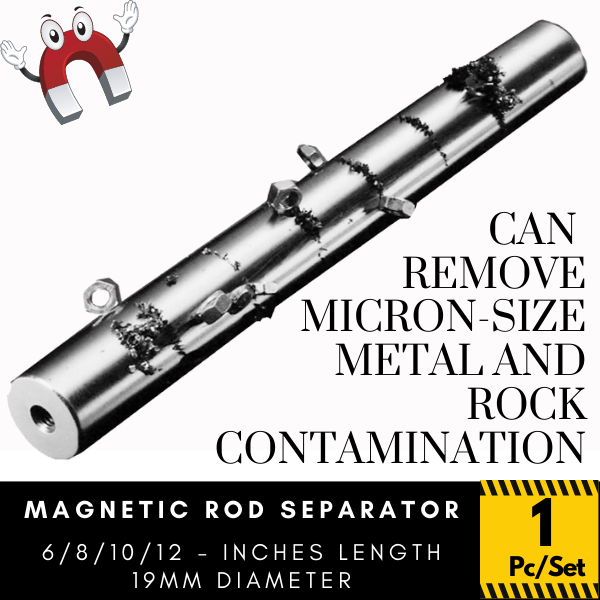 Piece Magnetic Rod (19mm Diameter x 6" L / 8" L / 10" L or 12" L) Food ...