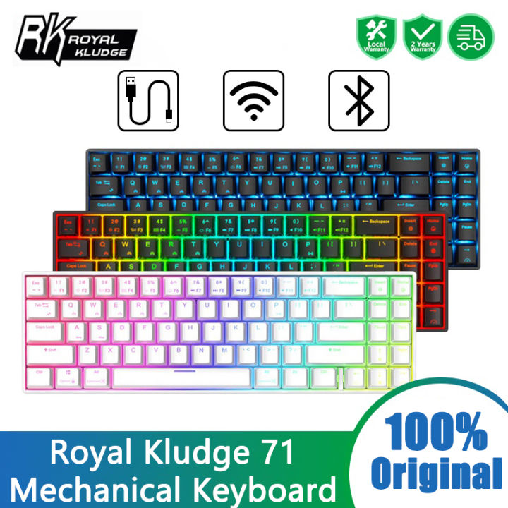 GOOJODOQ RK71 Bluetooth Wireless Mechanical Keyboard Hot Swap Gateron ...