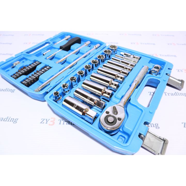 FLYMAN ORIGINAL 47 Pcs. 3/8 Drive Socket Wrench Set Heavy Duty | Lazada PH
