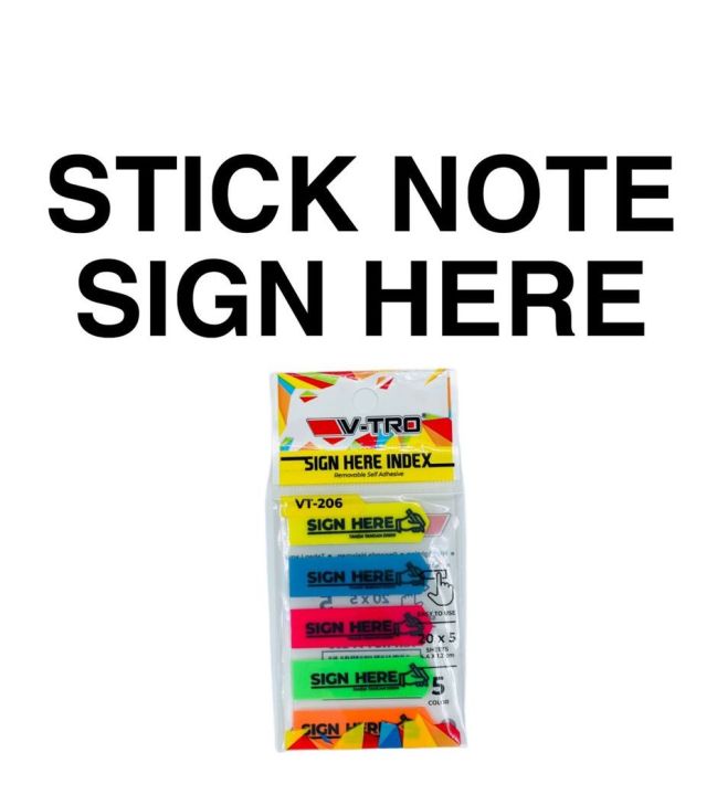( DAPAT 1 SET ) STICKER SIGN HERE / Index & Mark Pembatas Penanda SIGN ...