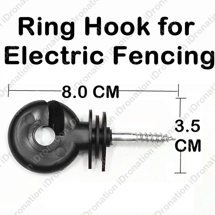 🔥 Ring Hook Wood Post Insulator Hooks Electric Fence Pagar Api Elektrik ...