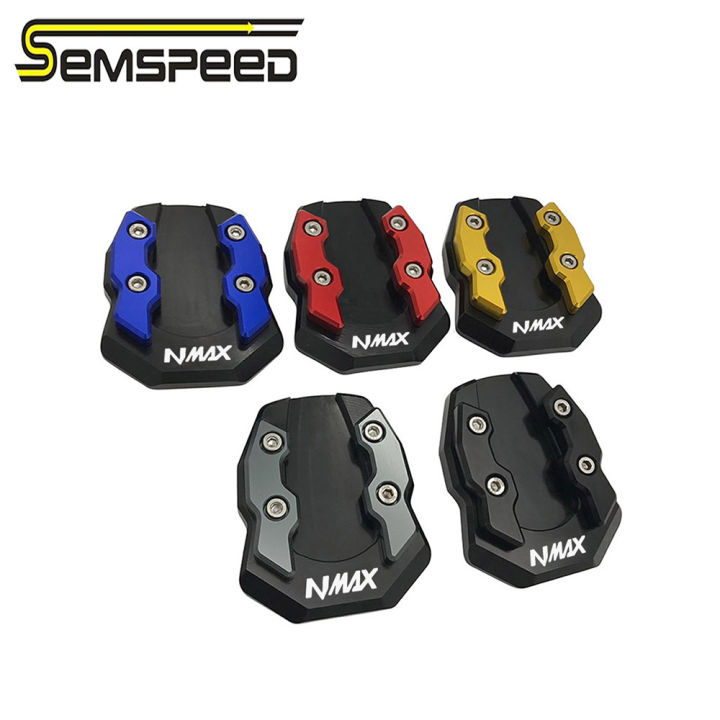 SEMSPEED Motorcycle Side Foot Kick Stand Skid Plate Enlarge Kickstand ...