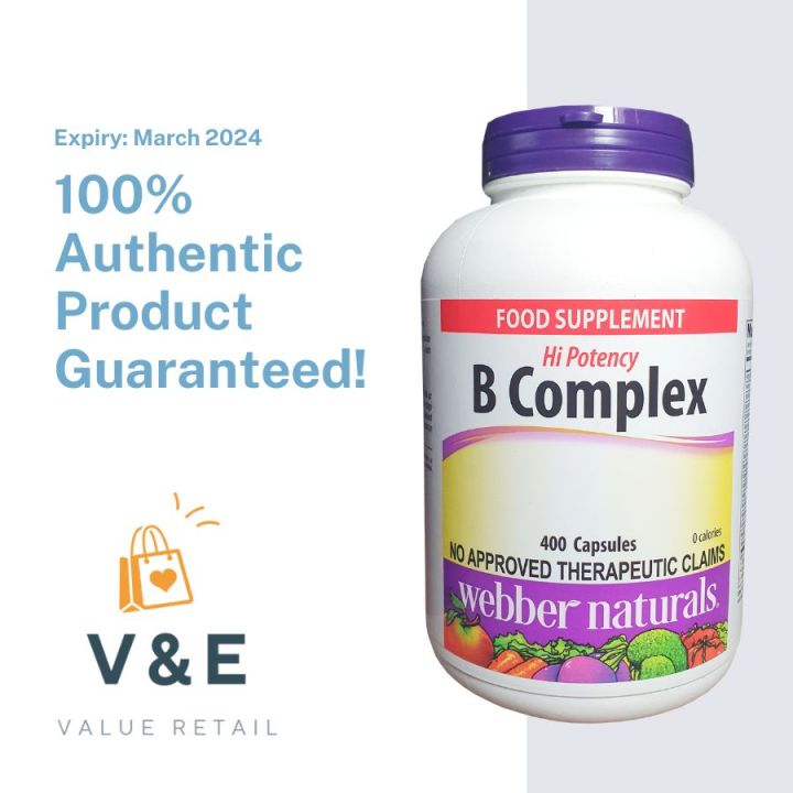 Authentic Webber Naturals™ High Potency B Complex (400 capsules), March ...