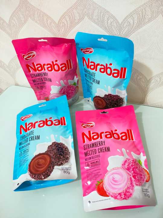 [YING] Naraya NARABALL Wafer Ball Original Chocolate/Strawberry Melted ...