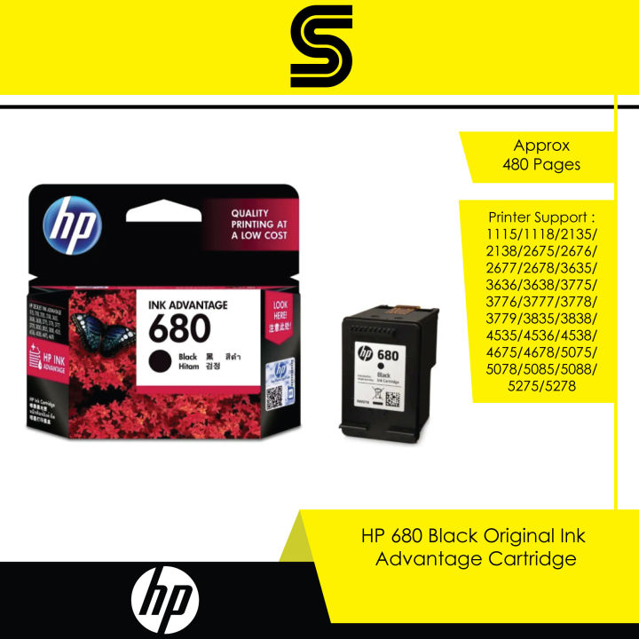 HP 680 Black Ink/ 680 Color Ink - Deskjet 2135/3635/4535 | Lazada