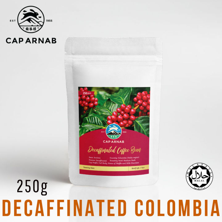 Cap Arnab Freshly Roasted DECAFFEINATED Colombia 250g [ Grade 1 ] Coffee Bean | Lazada