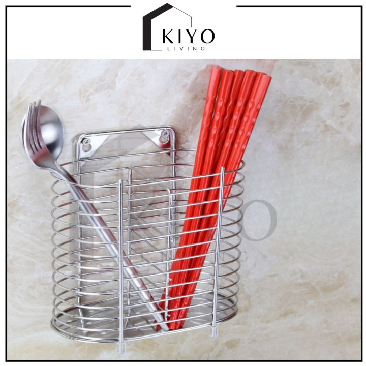 KIYO Tempat Rak Sendok Garpu Sumpit Bahan Stainless Kualitas Tinggi ...