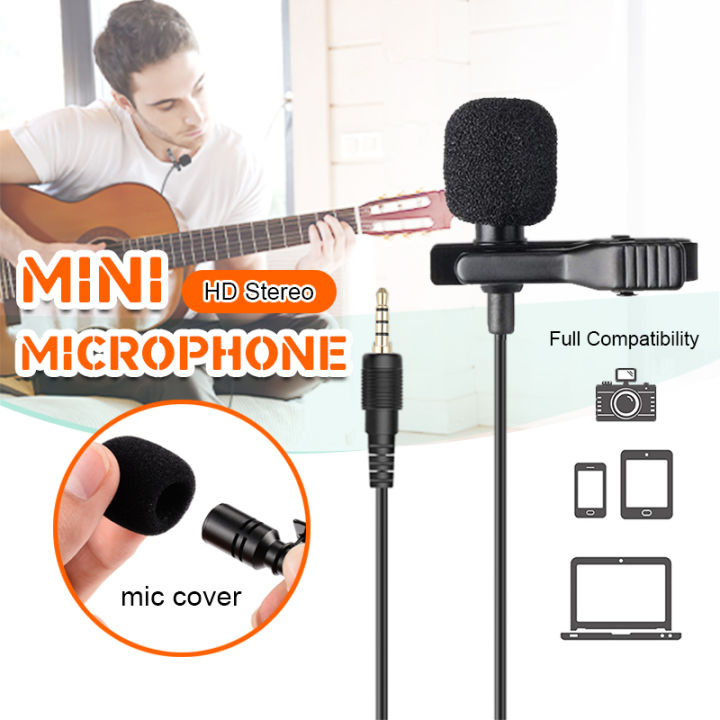 Microphone Lavalier Lapel Omnidirectional Mini Studio Speech Mic ...