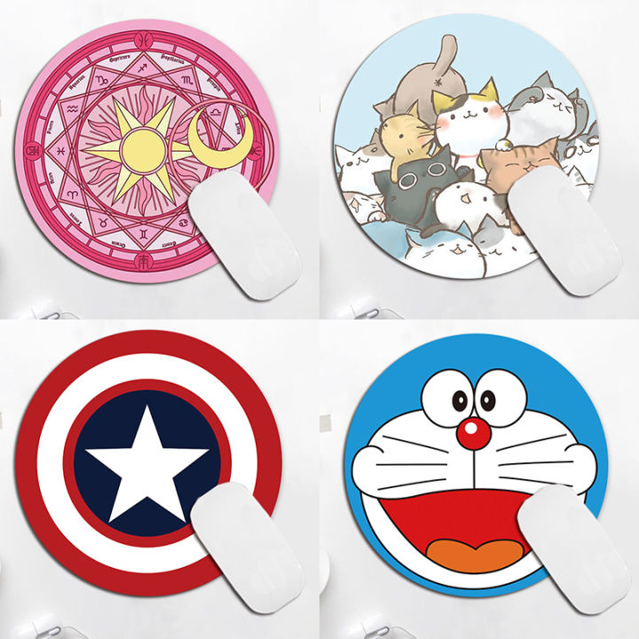 Mouse Pad Round Cute Rubber Art Radiation Protection Gift Thickened ...