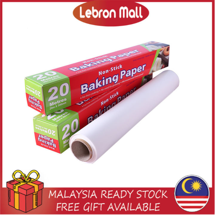 READY STOCK 5M/10M/20M Baking Paper With cutter Barbecue Double-sided ...