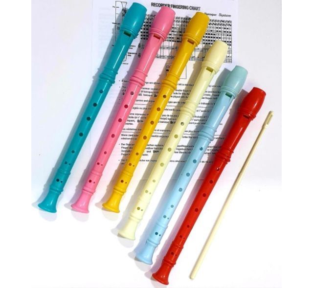 Flute with Recorder Fingering Chart [Solid Colors] | Lazada PH