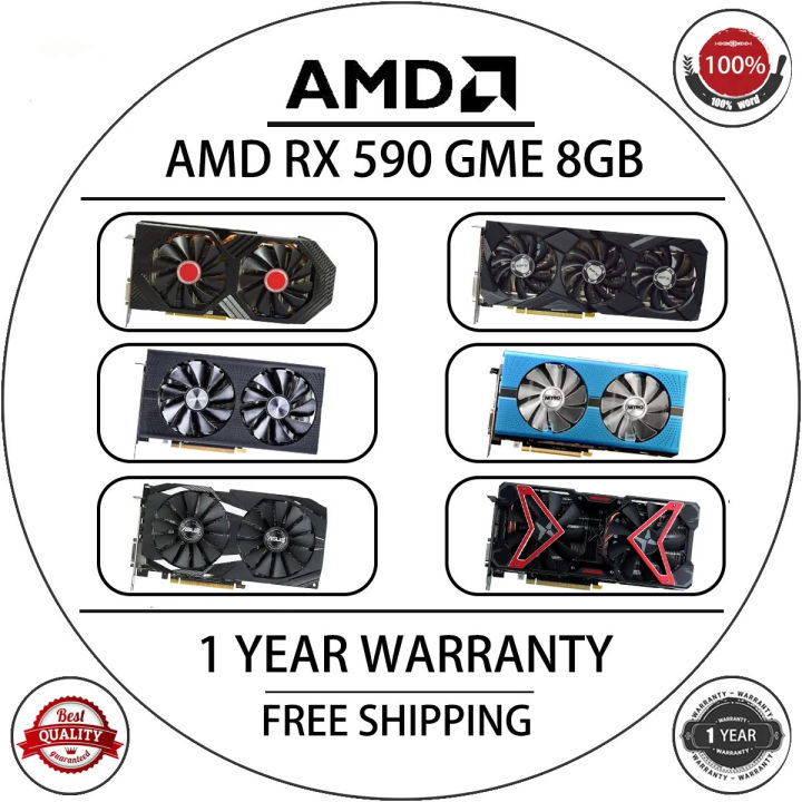 AMD Radeon RX 590 GME 8GB Graphics Cards 2304sp GDDR5 256bit Gaming ...