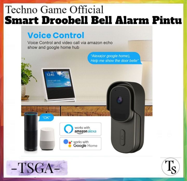 Bel Alarm Pintu Smart Doorbell Anti Maling 1080p two way Waterproof ...