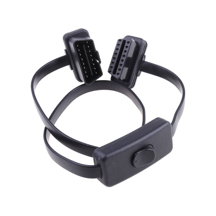 Auto OBD-II OBD2 Extension Cable Flat Ribbon Cable with Switch ...
