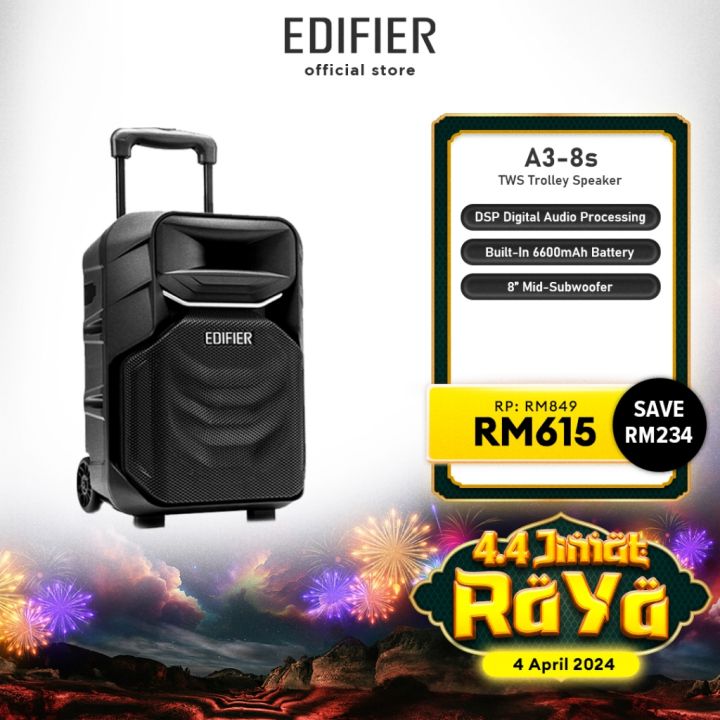 noise reduction ☞Edifier A3-8S TWS Trolley Speaker - Bluetooth DSP ...