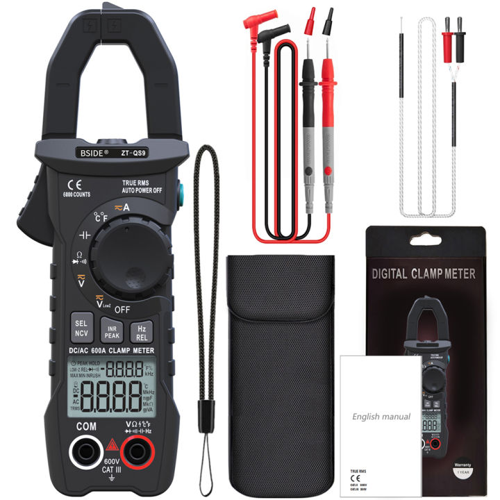 BSIDE ZT-QS9 Digital Multimeter Clamp Meter 600A Current True RMS Smart ...
