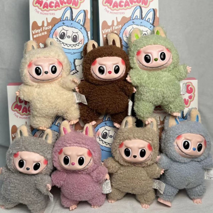 Labubu raksasa Macaron vinil siri muka Popmart Doll angka comel 1:1 ...