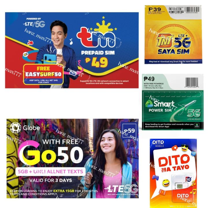 Smart TNT Globe Dito Sim Cards | Lazada PH