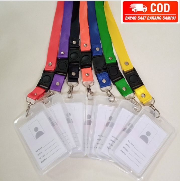 (2 Pcs) ID Card Holder doff 2 sisi+Tali 1.5 | Lazada Indonesia