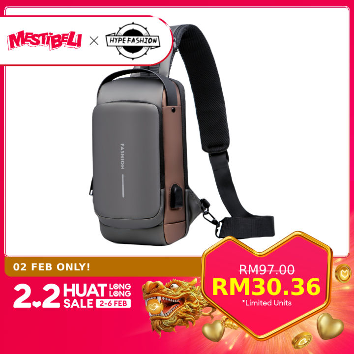 Hype Fashion 🌈 Ready Stock 🌈 2023 USB With Combination Lock Push Bag ...