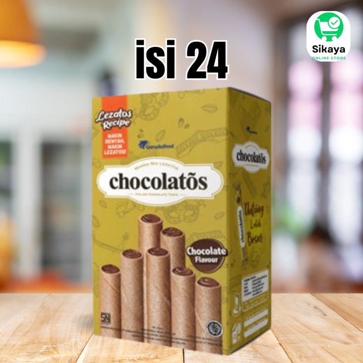 CHOCOLATOS WAFER ROLL 1 PAK ISI 24 pcs BUNGKUS 9gr 9 gr - Cokelat ...