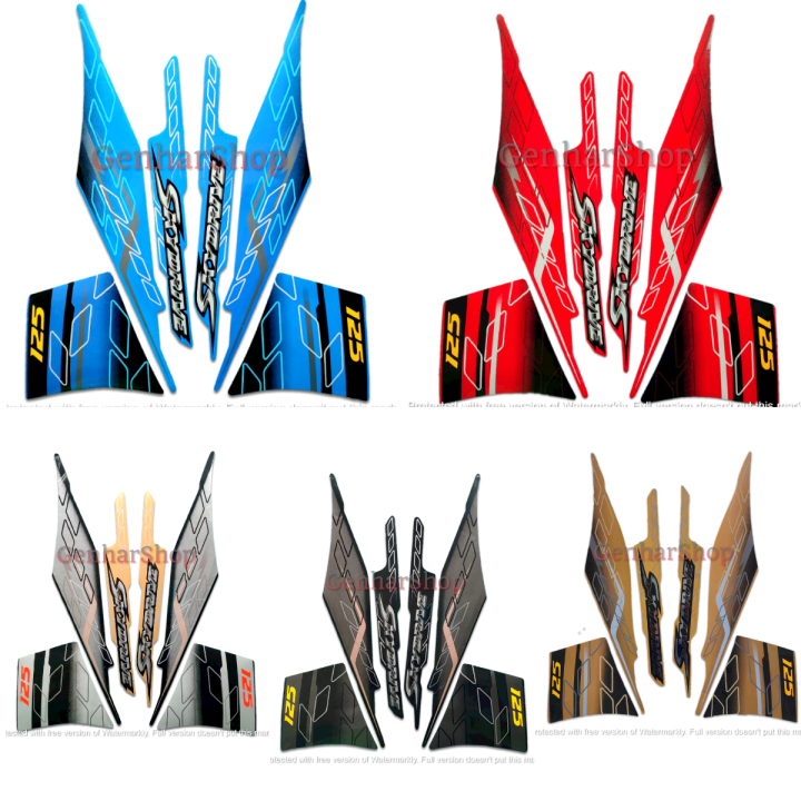 STIKER STRIPING MOTOR SKYDRIVE 125 2009 STANDAR FULL SET | Lazada Indonesia