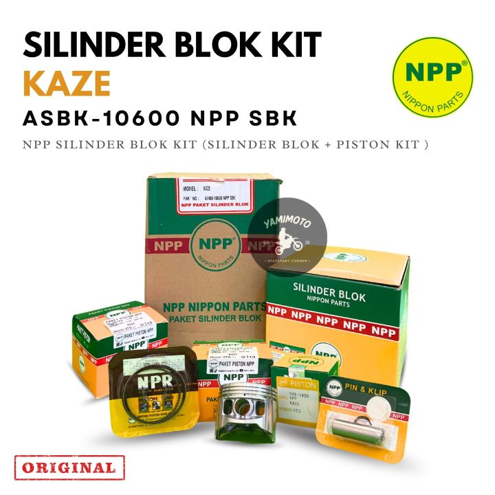 PAKET BLOK SEHER + PISTON KIT KAZE BORING SILINDER BLOK KIT NPP ...