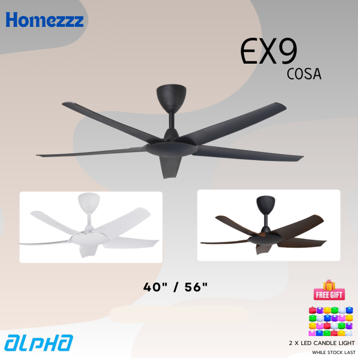 ALPHA Cosa - EX9 5B 40 Inch 56 Inch Ceiling Fan with 5 Blades (12 Speed ...