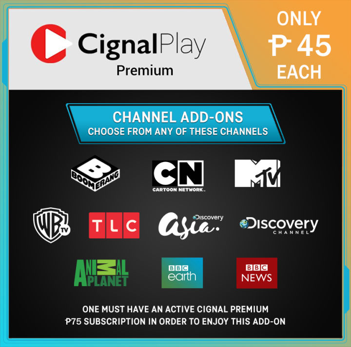 Cignal Play Channel Add-on 45 | Lazada PH