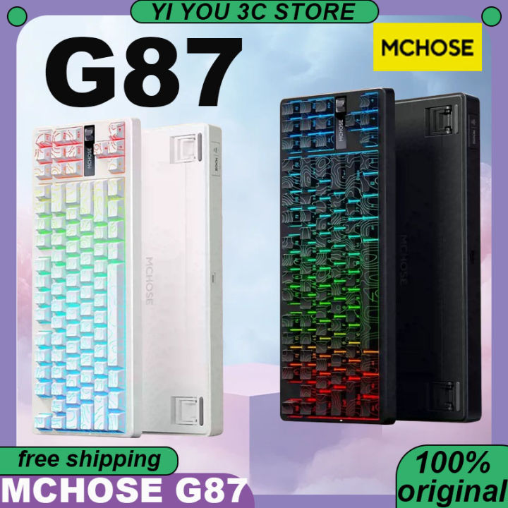 MCHOSE G87 Wireless nical Keyboard Tri-mode Lightweight RGB Gasket 10000mAh Hot Swap Custom PC ...