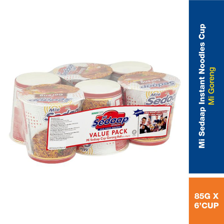 Mi Sedaap Goreng Asli Cup Instant Noodle 85g x 6 | Lazada