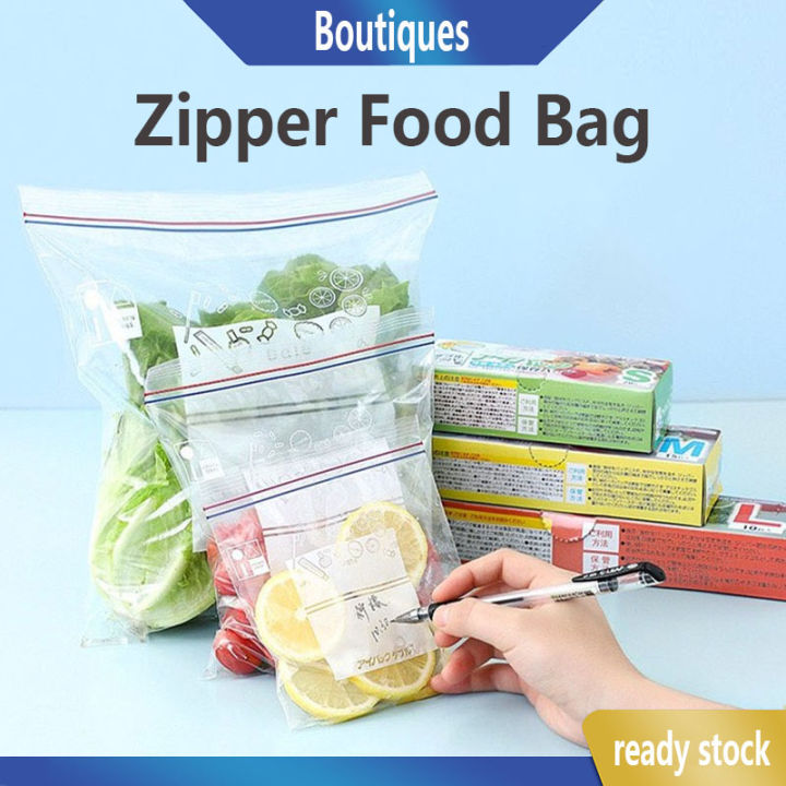 (Double Ziplock Food Bag) Reusable Fresh-keeping Zipper Bag Freezing ...