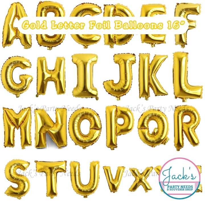 Gold Letter Foil Balloons 16 inches A to Z | Lazada PH