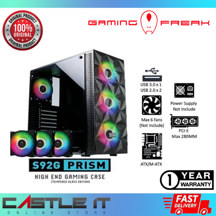Gaming Freak S92G RGB / ARGB Case Fan Gaming Casing Chassis Premium Mid ...