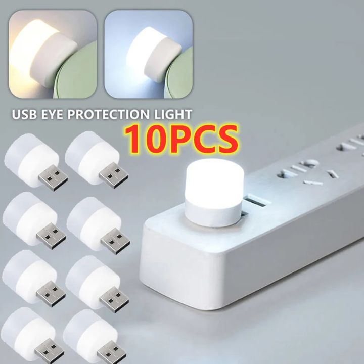 10 cái đèn ngủ USB cắm Đèn đọc sách máy tính sạc di động đèn LED sạc ...