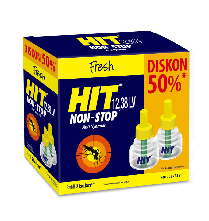 HIT Non Stop Refill Fresh 1 Bulan 33ml Multipack- Isi Ulang Obat Nyamuk Elektrik | Lazada Indonesia