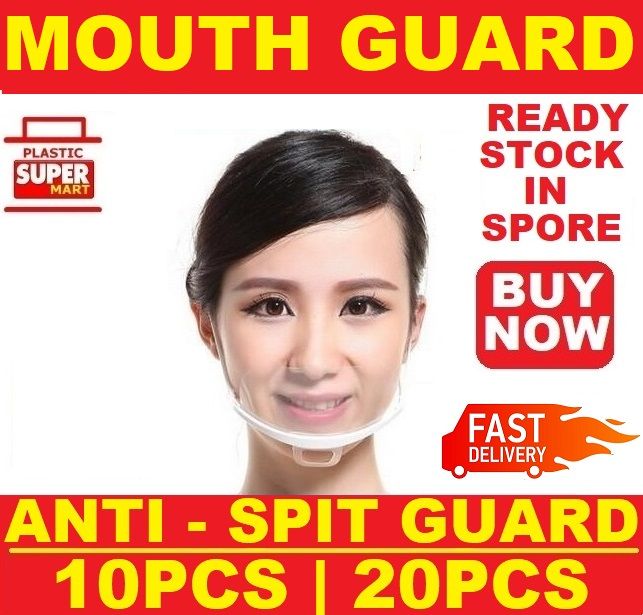 [10pcs | 20pcs] Transparent Spit Guard Mask | Food Hygiene Mouth Shield ...