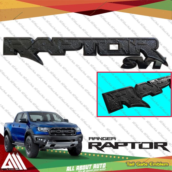 RAPTOR SVT Logo Rear Tailgate Emblem Badge for Ford Ranger Raptor (Pure ...