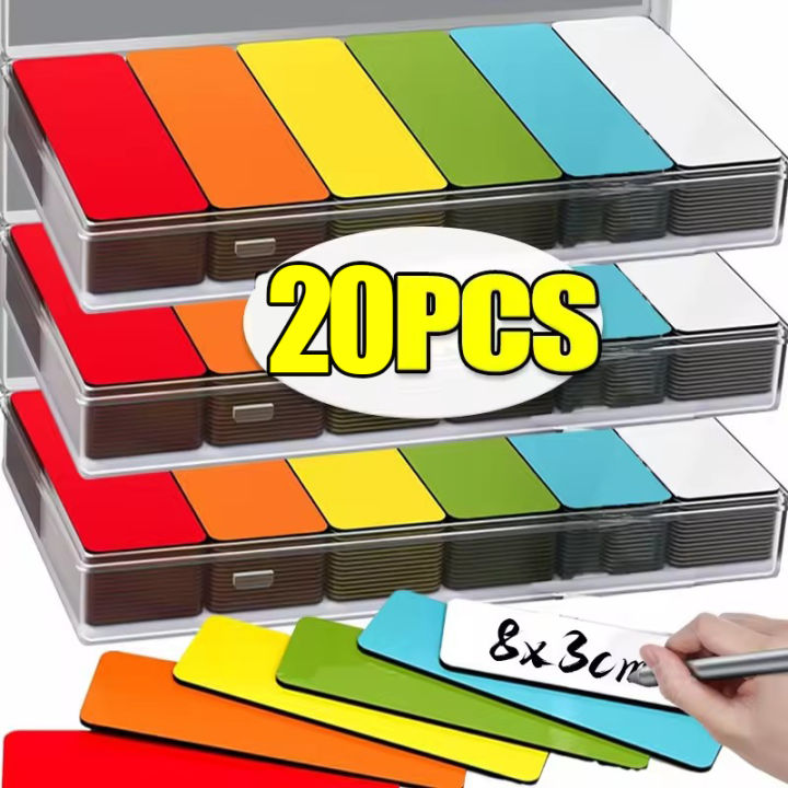 20Pcs Reusable Dry Erase Magnet Label Magnetic Label Stickers Writable ...