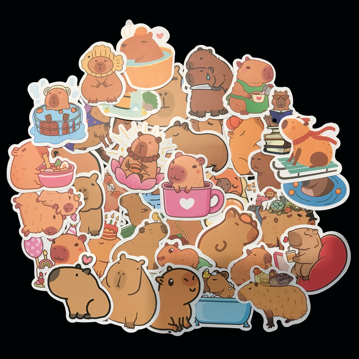 ACACIA SG Capybara Sticker | 100pcs | Cute Capybara | Animal cartoon ...