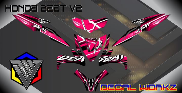 HONDA BEAT V2 STICKER DECALS l PINK | Lazada PH