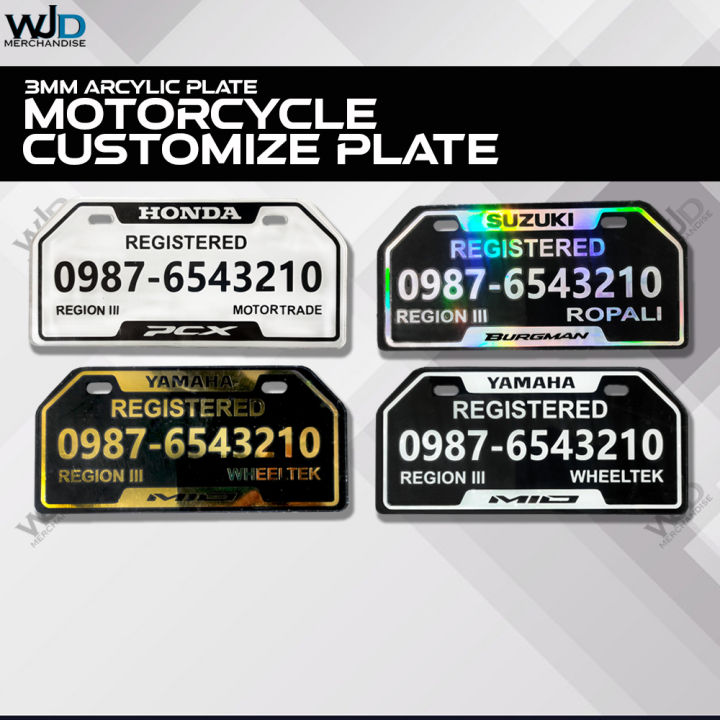 Motorcycle License Plate Temporary Acrylic 3mm | Lazada PH
