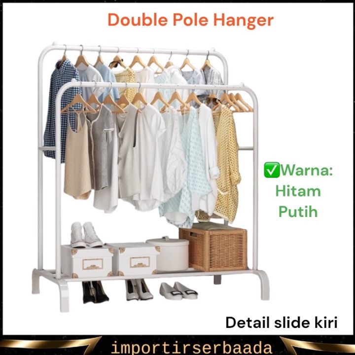 IMP- Double Stand Hanger Rak Gantungan Baju Aesthetic Gantungan ...
