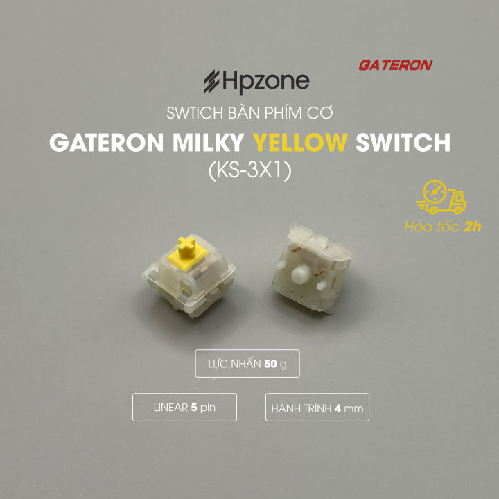 Switch Gateron Milky Yellow KS-3X1 5 Pin Công tắc thay thế cho bàn phím ...