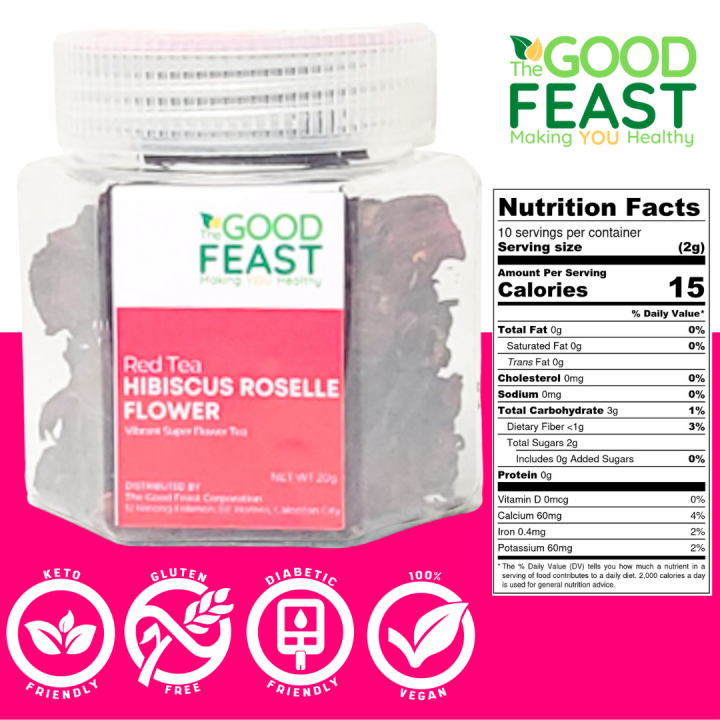 Red Tea from Hibiscus Roselle Flower: Vibrant Super Flower Tea | 20g ...