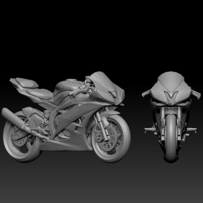 Figure Diorama Maket motor yamaha R6 Miniature Diecast Skala 64 Unpaint ...