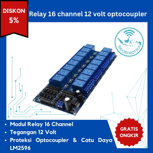 Relay 16 channel 12 volt optocoupler | Lazada Indonesia