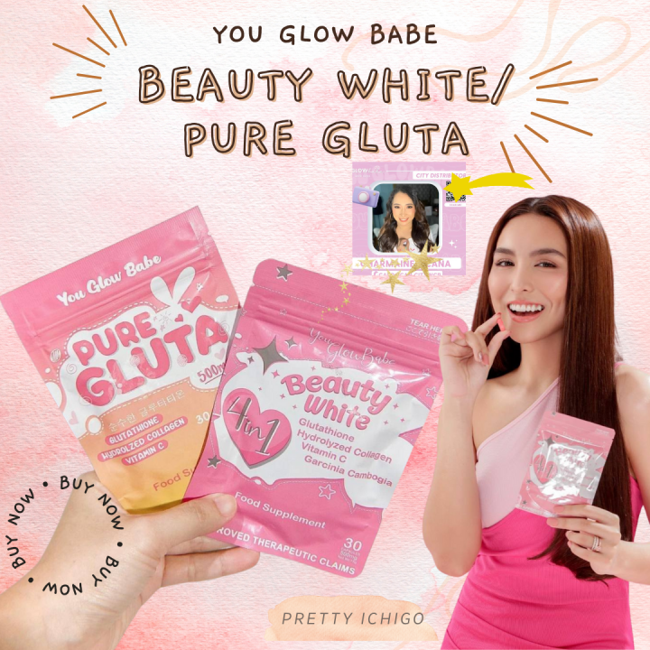 You Glow Babe Beauty White 4 in 1 Glutathione Collagen Slimming Capsule and Pure Gluta | Lazada PH