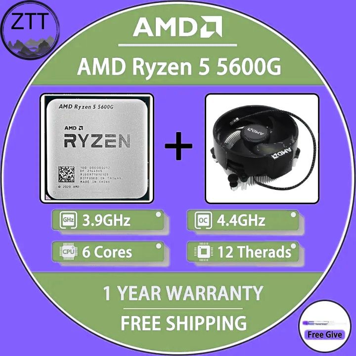 USED AMD Ryzen 5 5600G R5 5600G 3.9GHz Six-Core Twelve-Thread 65W CPU ...